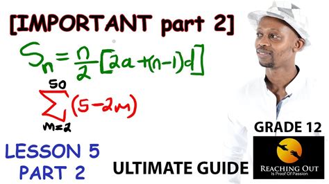 Part Arithmetic Series Summation Examples Grade Youtube