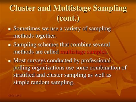 cluster and multistage sampling