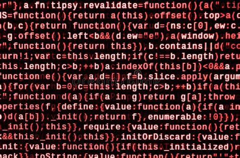 javascript functions variables objects monitor closeup of function source code stock