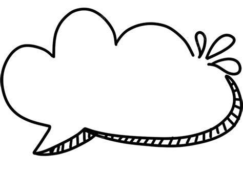 Thought Bubble Dialog Black Line Cute Bubble Black Bubble PNG