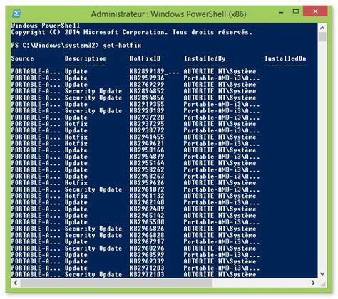 ≡ powershell get hotfix commandes et scripts avec windows exemples commandes codes