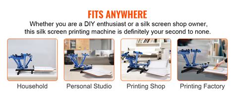 VEVOR 4 Color 1 Station Silk Screening Screenprint Press Screen