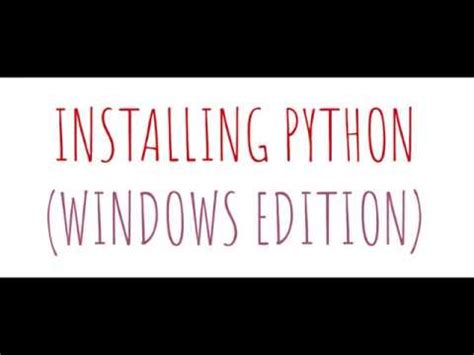 Installing Python TensorFlow On Windows YouTube