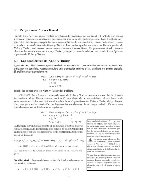 programacion no lineal pdf programacion no lineal determinante