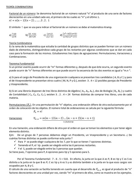 teoria combinatoria pdf combinatoria permutación
