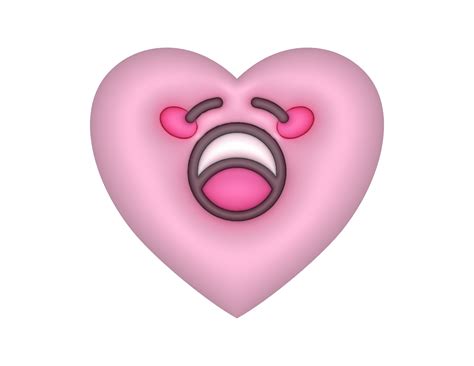 3d Yawning Pink Cute Heart Emoji 28115413 PNG