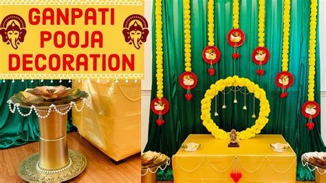 Easy Ganpati Decoration Ideas At Home 2021 Traditional Backdrop