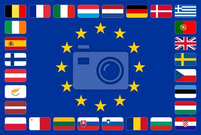 Obraz Flaga Unii Europejskiej Z Flag Pa Stwowych Cz Onk W Na Wymiar