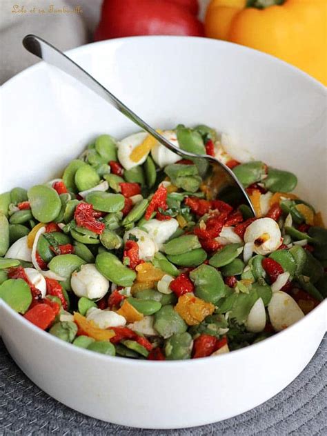 Salade de fèves aux poivrons grillés Lolo et sa tambouille