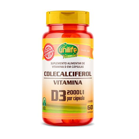 Vitamina D3 Colecalciferol Unilife 60 Cápsulas