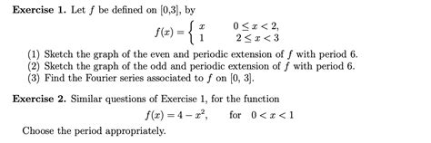 solved exercise 1 let f be defined on [0 3] by