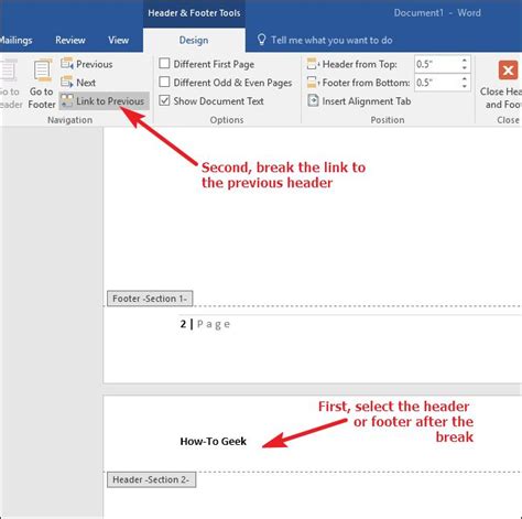 How To Use Multiple Headers And Footers In A Single Document Header