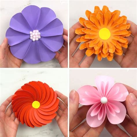 How To Make Paper Flowers Easy Video Tutorial Step By Step From