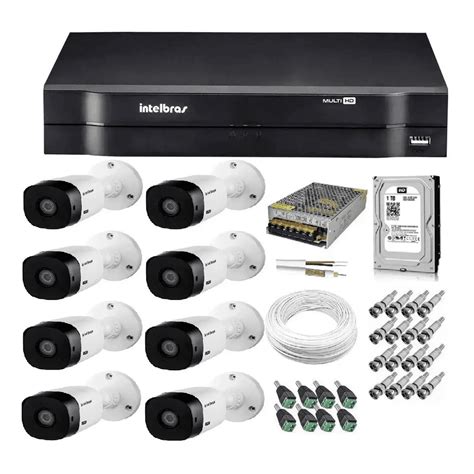 Kit Cftv 8 Câmeras HD Vhl 1120b 20m DVR 8 Canais