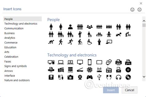 Cách chèn icon vào Word Hỗ trợ đồ họa vector QuanTriMang