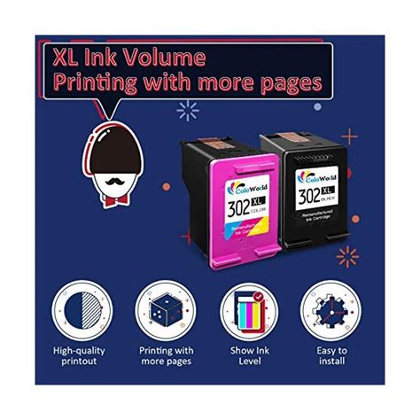 ColoWorld Remanufacturado 302 XL Cartuchos De Tinta Para HP 302XL 302