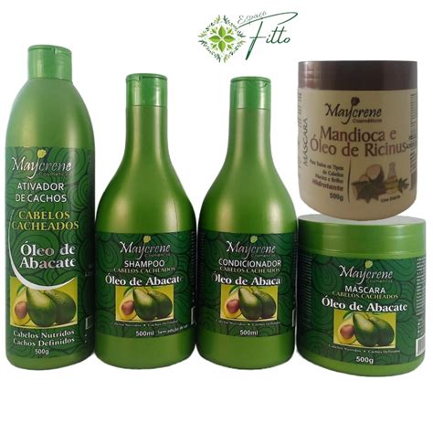 Kit Cabelos Cacheados Leo De Abacate Maycrene E Ativador De Cachos