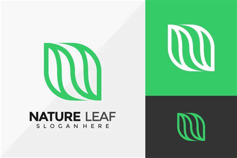 Letter N Nature Leaf Logo Design Logo Designs Vector Illustration