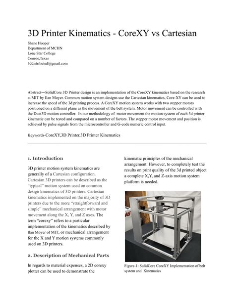 pdf 3d printer kinematics corexy vs cartesian