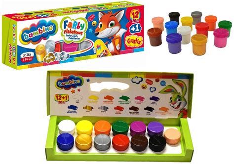 Farby plakatowe 12 kolorów GRATIS 20ml BAMBINO 10668490644 Allegro pl