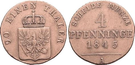 Brandenburg Preussen Cu Pfennig A Friedrich Wilhelm Iv