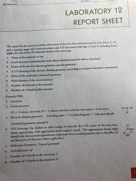 Solved Section Lab Partners Laboratory Report Sheet The Chegg