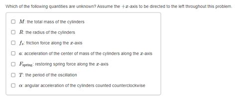 Solved Two Uniform Solid Cylinders Of Radius R And Total Chegg