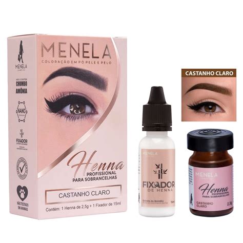 Kit Henna Para Sobrancelhas Menela G Castanho Claro Shopee Brasil