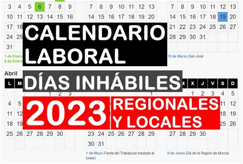 Calendario Laboral De Murcia 2023 MURCIAOPOSICIONES