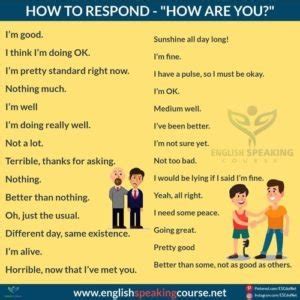 WAYS TO ANSWER TO HOW ARE YOU Ways To Say