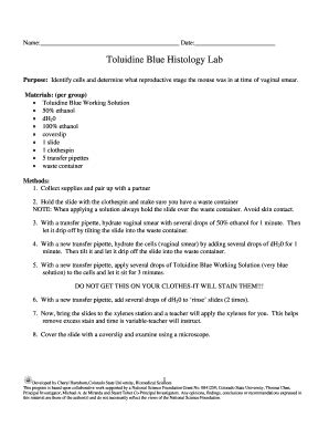 Fillable Online Csu Gk12 Engr Colostate Toluidine Blue Histology Lab