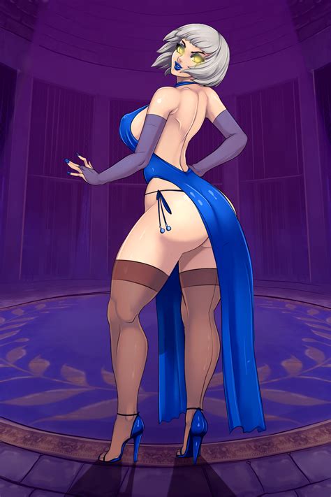 Rule 34 Big Breasts Blue Dress Blue Heels Blue Lipstick Blue Makeup Blue Nails Dress Eirhjien