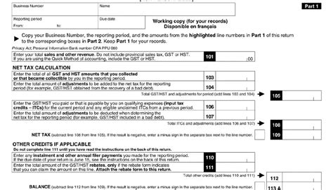 Hst Return Form Fill Out Printable Pdf Forms Online