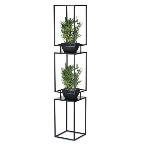 Kwietnik metalowy czarny stojak piętrowy 134 cm LOFT 10 1644