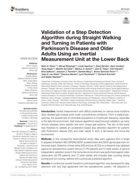 pdf validation of a step detection algorithm during straight walking and turning in patients