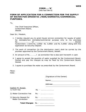 Application For Water Connection Fill Online Printable Fillable