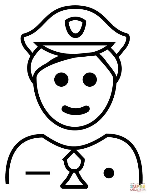 Kolorowanka Emotikona Policjanta Kolorowanki Dla Dzieci Do Druku