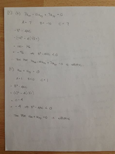 solved 1 classify the following partial differential