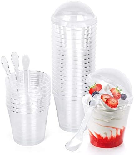 Echify Mini Tasses à Dessert 50 pièces 2 oz 60 ml Verrines