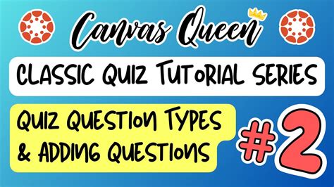 Canvas Quiz Question Types Adding Questions YouTube