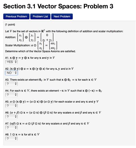 solved section 3 1 vector spaces problem 3 previous problem