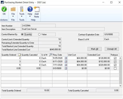 How To Enter A Blanket Purchase Order In Dynamics GP