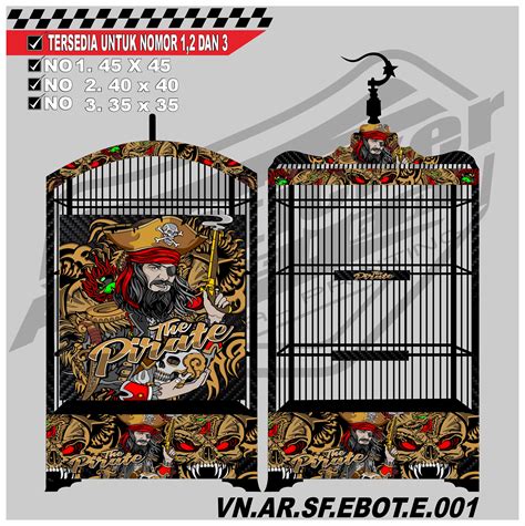 Stiker Decal Kandang Ebod Kotak Dekal Sangkar Burung Kotak Model Ebod