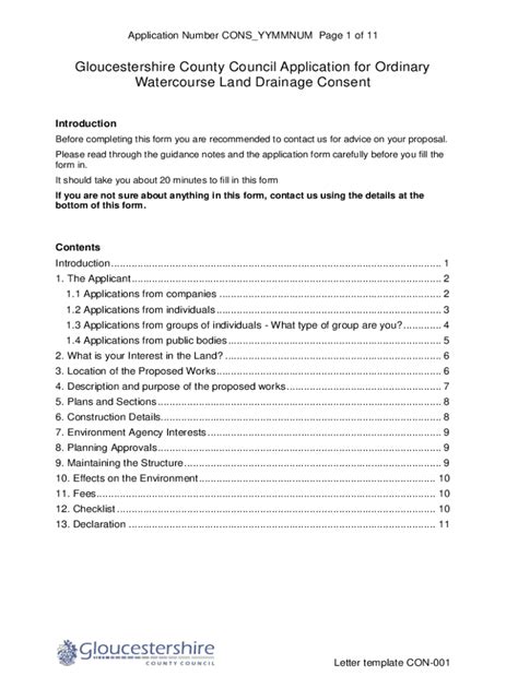 Fillable Online Gloucestershire County Council Application For Ordinary