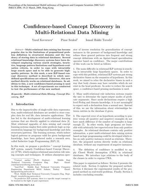 PDF Aggregation In Confidence Based Concept Discovery For Multi