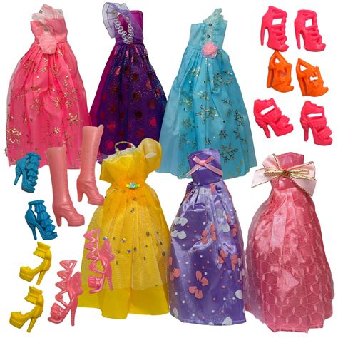 SUKIENKA BALOWA DLA LALKI BARBIE SUKIENKI BUCIKI AKCESORIA ZESTAW XL