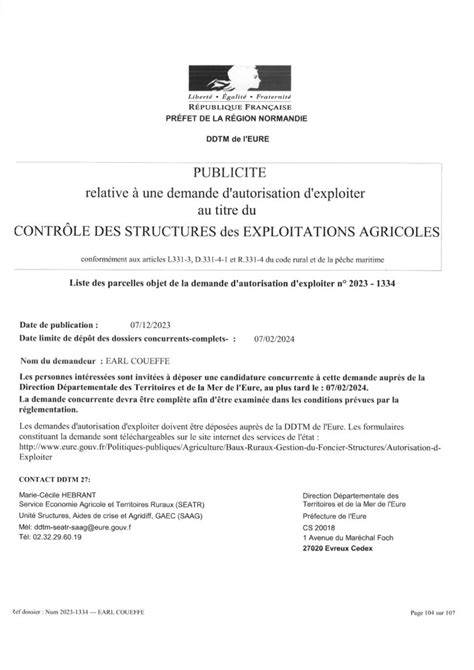 DEMANDE D AUTORISATION D EXPLOITER Glisolles
