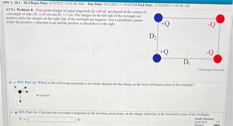 Solved 17 Problem 4 Four Point Charges Of Equal Chegg