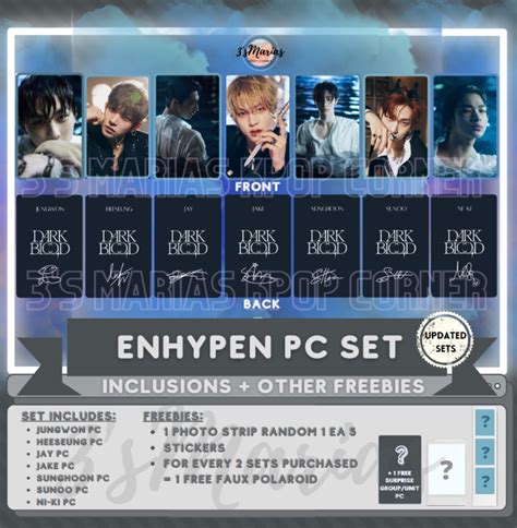 ENHYPEN DARK BLOOD PHOTOCARD SET Freebies 3 S Marias KPOP Corner
