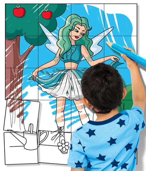 Póster gigante para colorear Hada del jardín Manualidades de papel